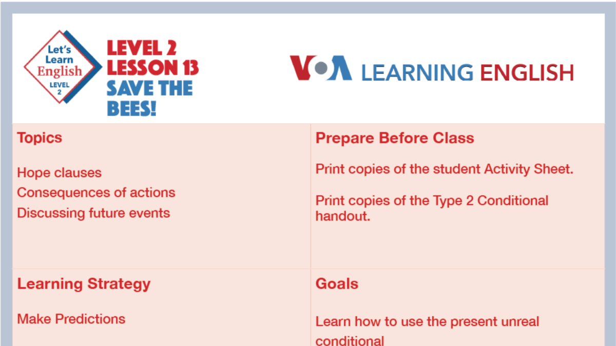 Let’s Learn English - Level 2 - Lesson 13