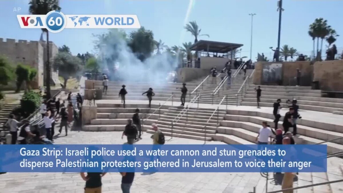 Voa60 World Israeli Police Used A Water Cannon And Stun Grenades To