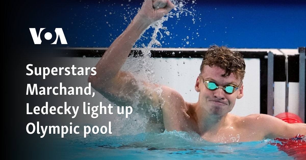 Superstars Marchand, Ledecky light up Olympic pool