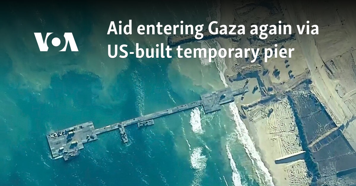 Aid entering Gaza again via US-built temporary pier