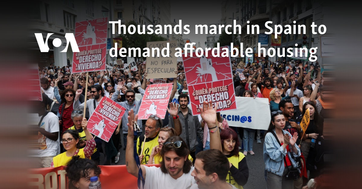 Thousands march in Spain to demand affordable housing