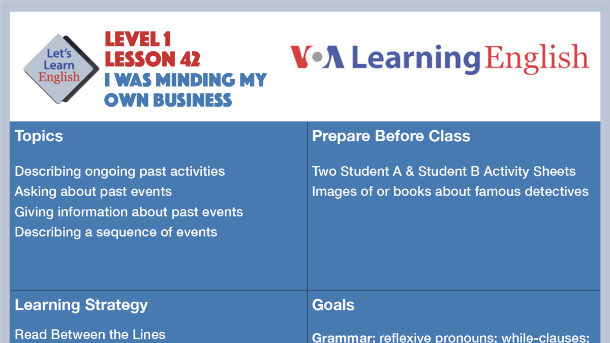 Let's Learn English - Level 1 - Lesson 42