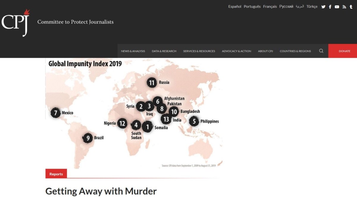 Impunity the Norm in Many Countries for Murders of Journalists