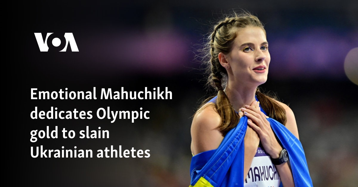 Emotional Mahuchikh dedicates Olympic gold to slain Ukrainian athletes