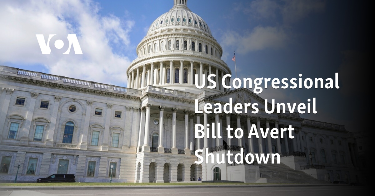 US Congressional Leaders Unveil Bill to Avert Shutdown
