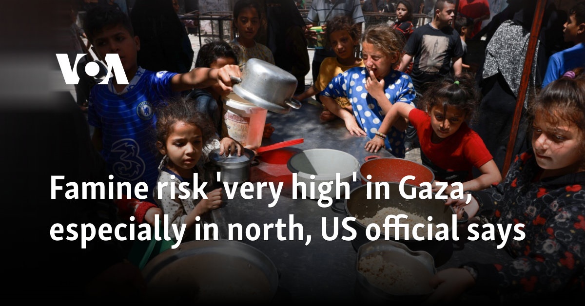 Famine risk 'very high' in Gaza, especially in north, US official says