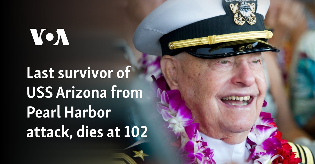 Last survivor of USS Arizona from Pearl Harbor attack, dies at 102