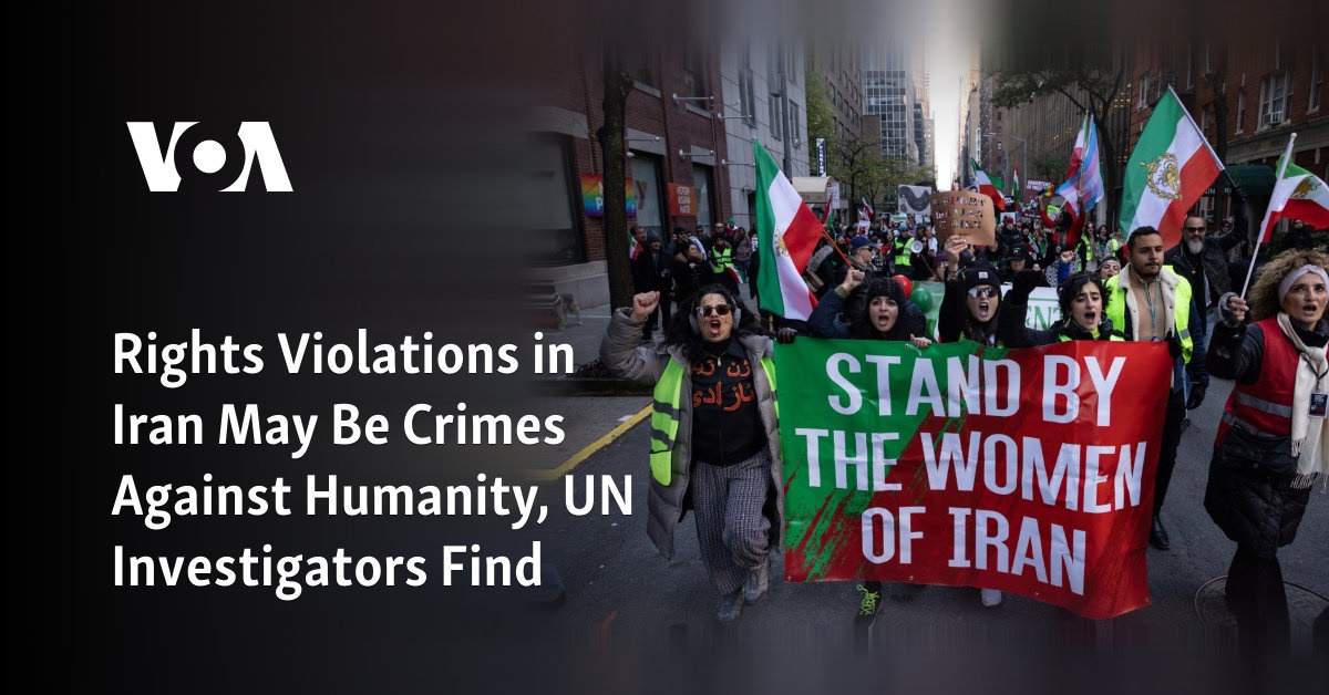 Rights Violations in Iran May Be Crimes Against Humanity, UN ...