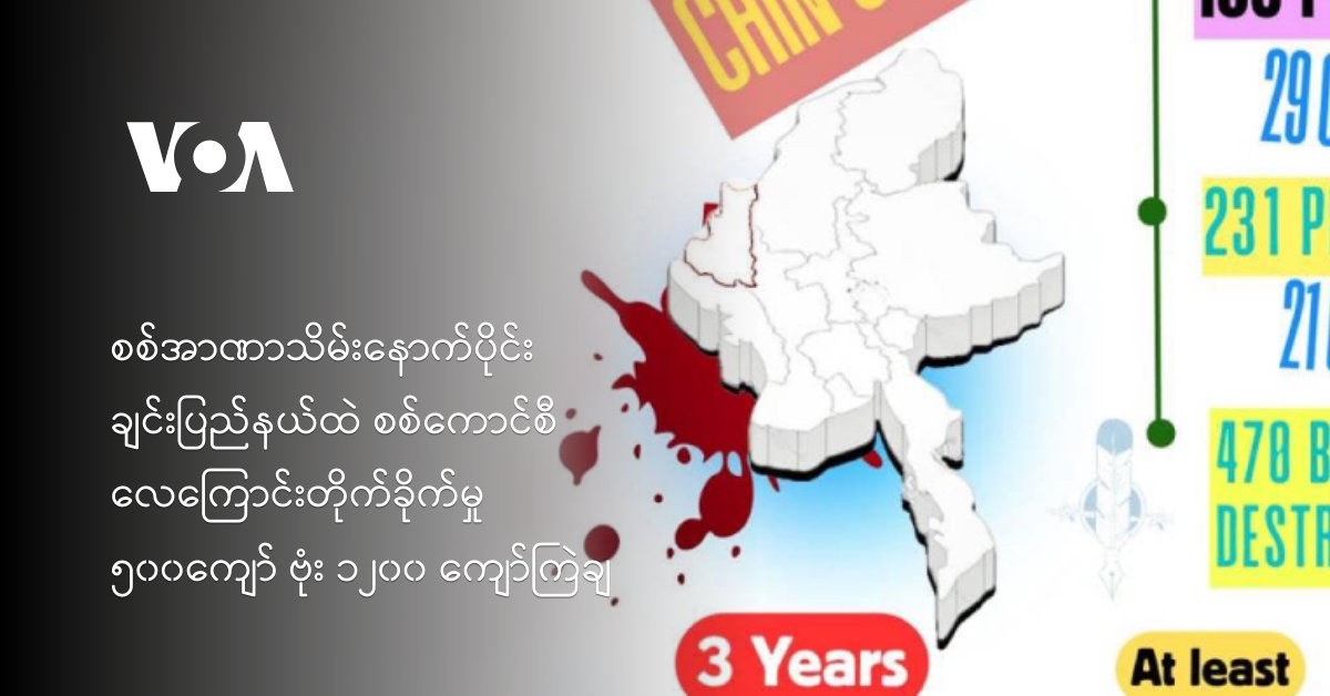 ချင်းပြည်နယ်မှာ စစ်ကောင်စီ လေကြောင်းတိုက်ခိုက်မှုကြောင့် ထိခိုက်မှု