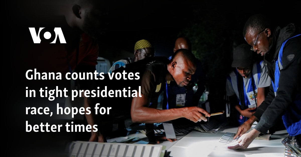 Ghana counts votes in tight presidential race, hopes for better times