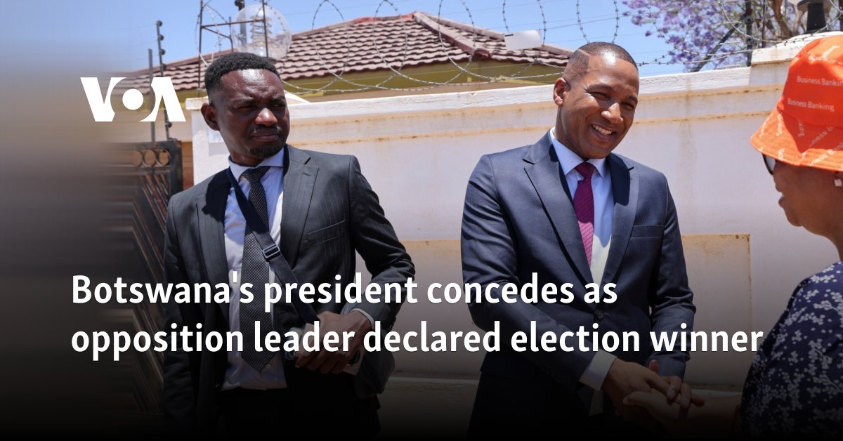 Botswana's president concedes as opposition leader declared election winner