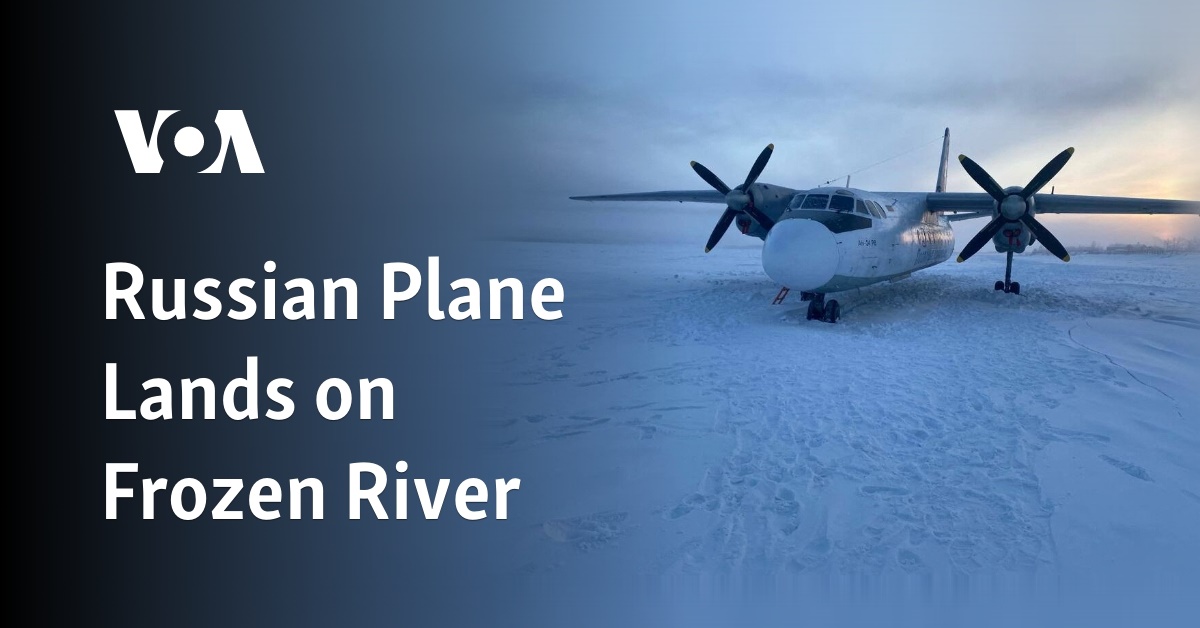 Russian Plane Lands on Frozen River