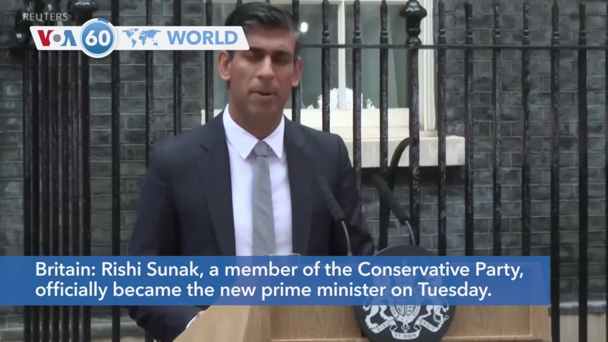 Voa60 World Rishi Sunak Officially Becomes Britains New Prime Minister