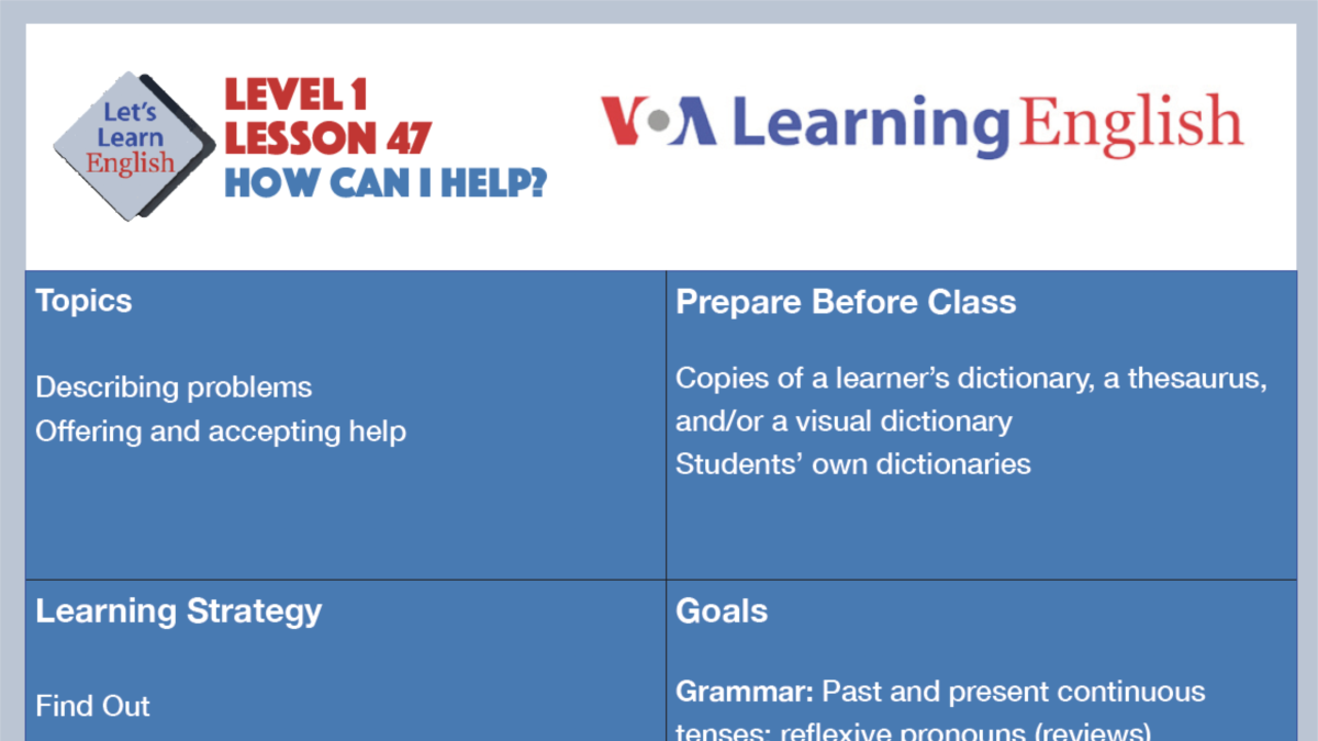 Let's Learn English - Level 1 - Lesson 47