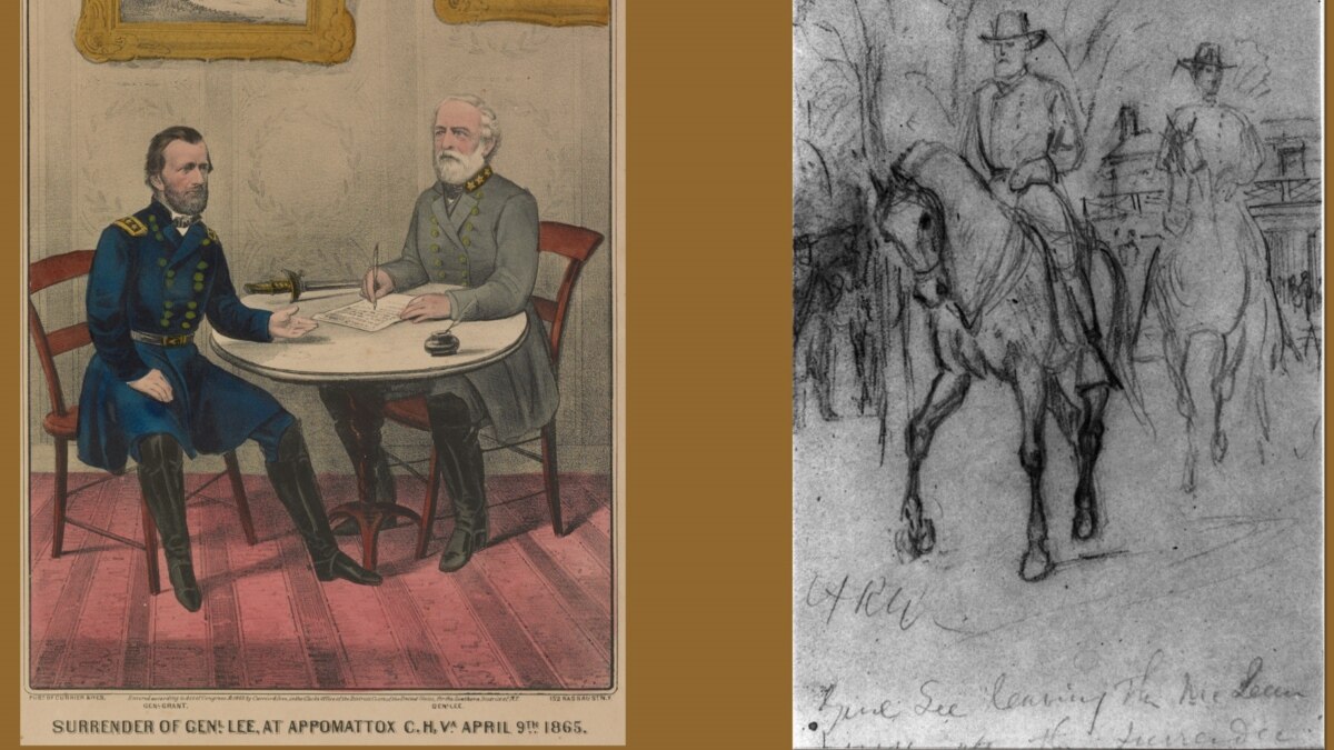 Southern General Robert E. Lee Surrenders at Appomattox