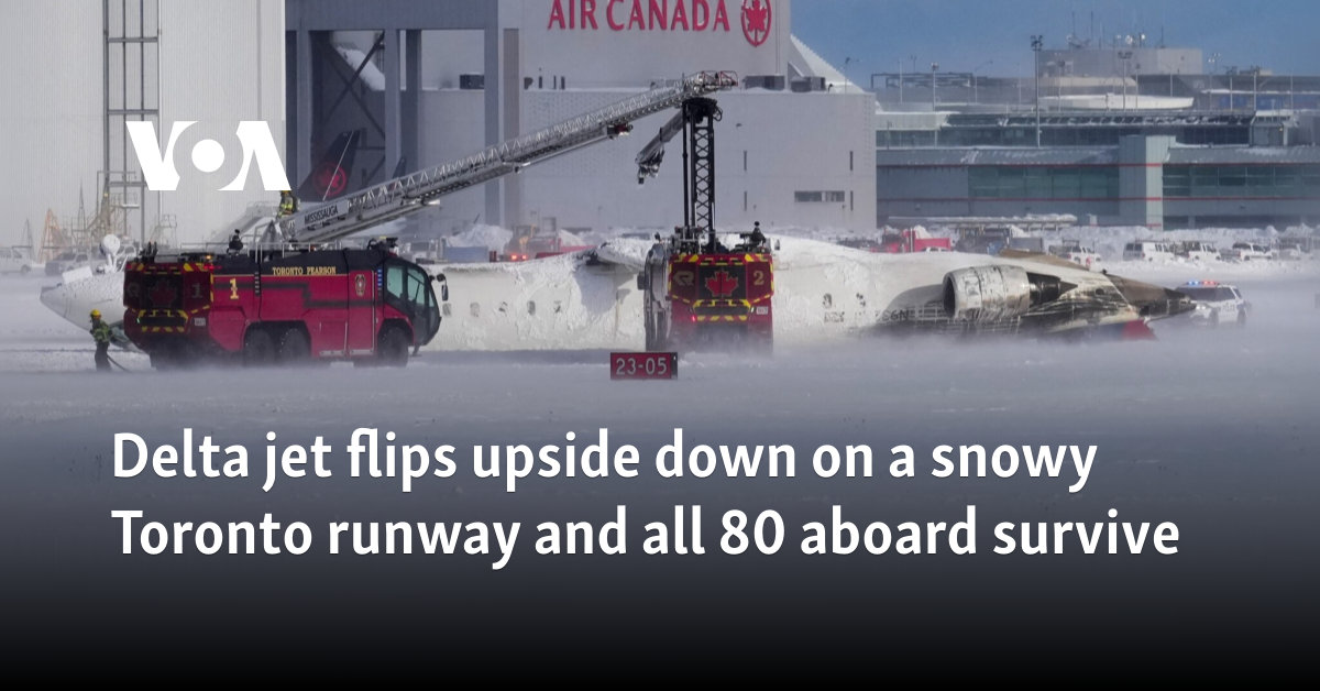 Delta jet flips upside down on a snowy Toronto runway and all 80 aboard ...