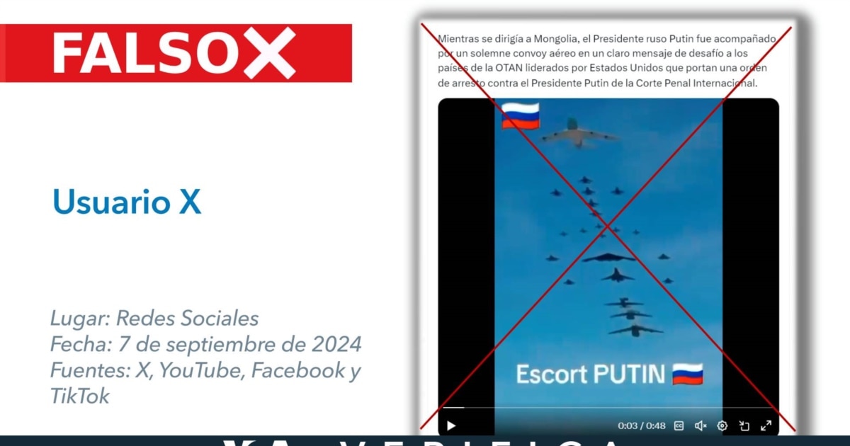Este video no muestra la escolta de Vladimir Putin en su viaje a Mongolia