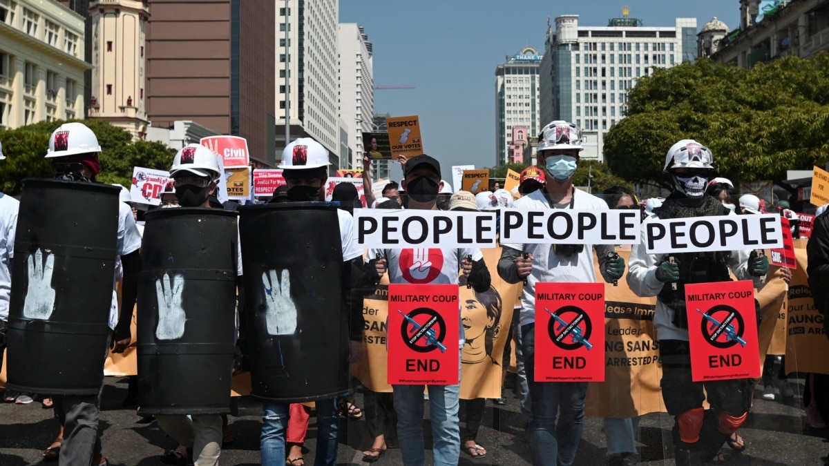 Protesters in Myanmar Stage Largest Rallies Yet Against Junta