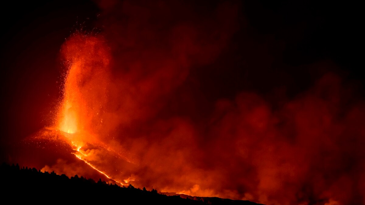Lava from Spanish Volcano Surges After Crater Collapse