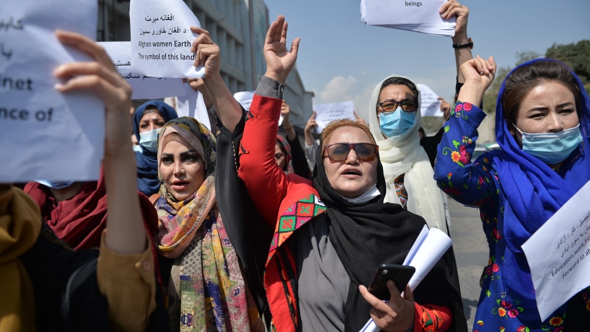 تظاهرات زنان در شهر کابل حقوق زنان تامین شود