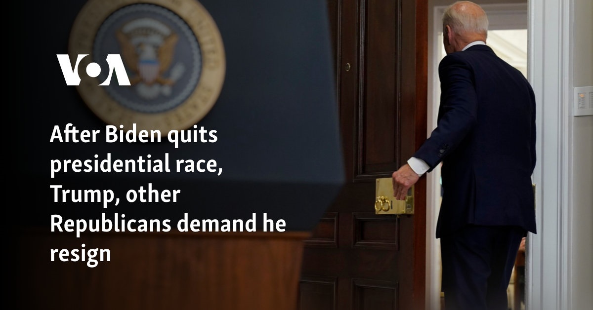 After Biden quits presidential race, Trump, other Republicans demand he ...
