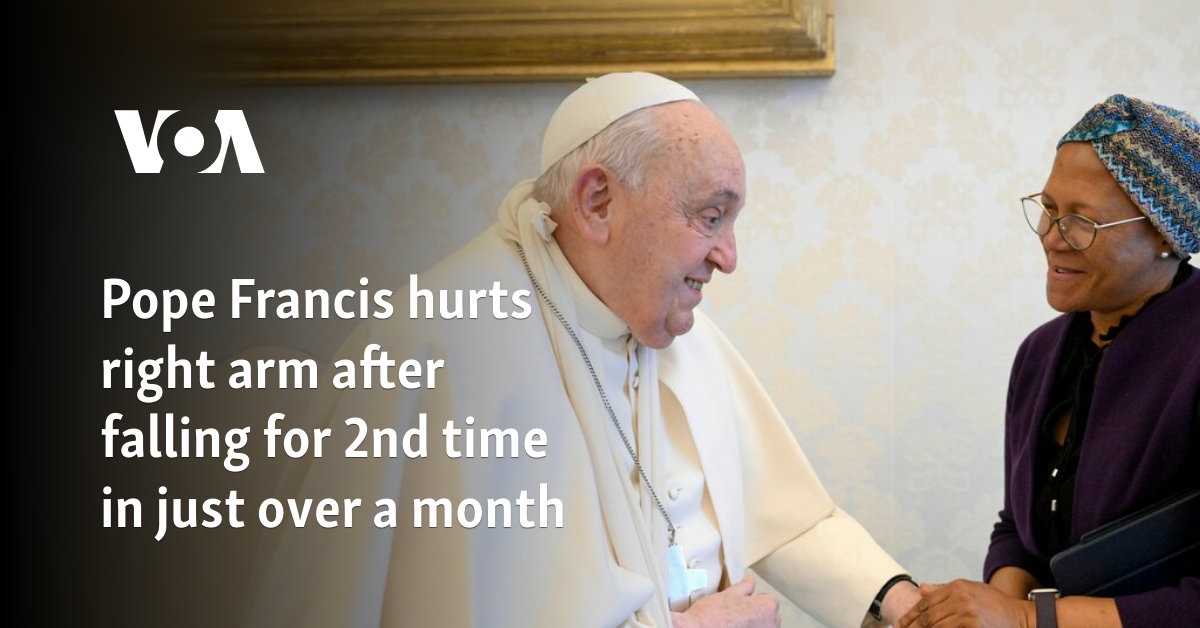 Pope Francis hurts right arm after falling for 2nd time in just over a ...