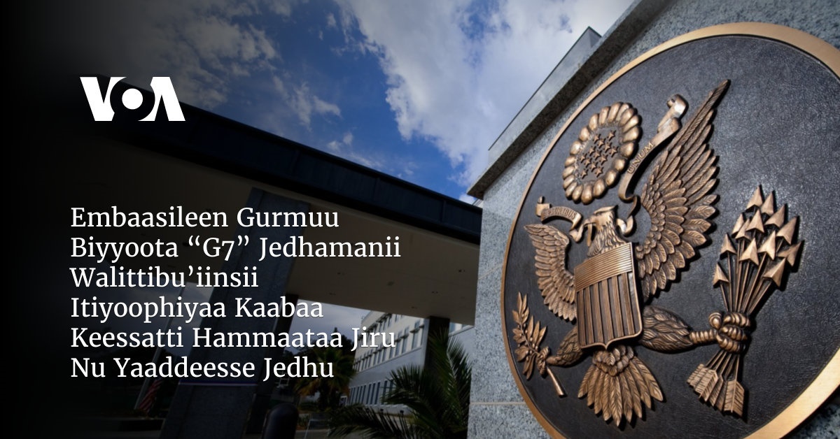 Embaasileen Gurmuu Biyyoota “G7” Jedhamanii Walittibu’iinsii ...