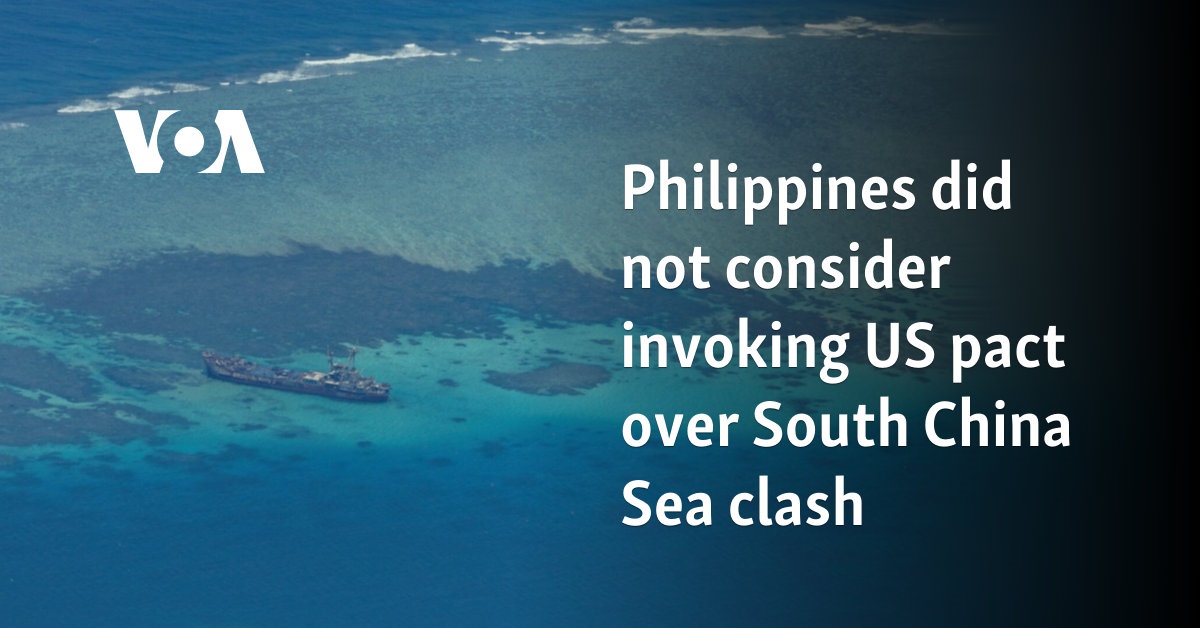 Philippines did not consider invoking US pact over South China Sea clash