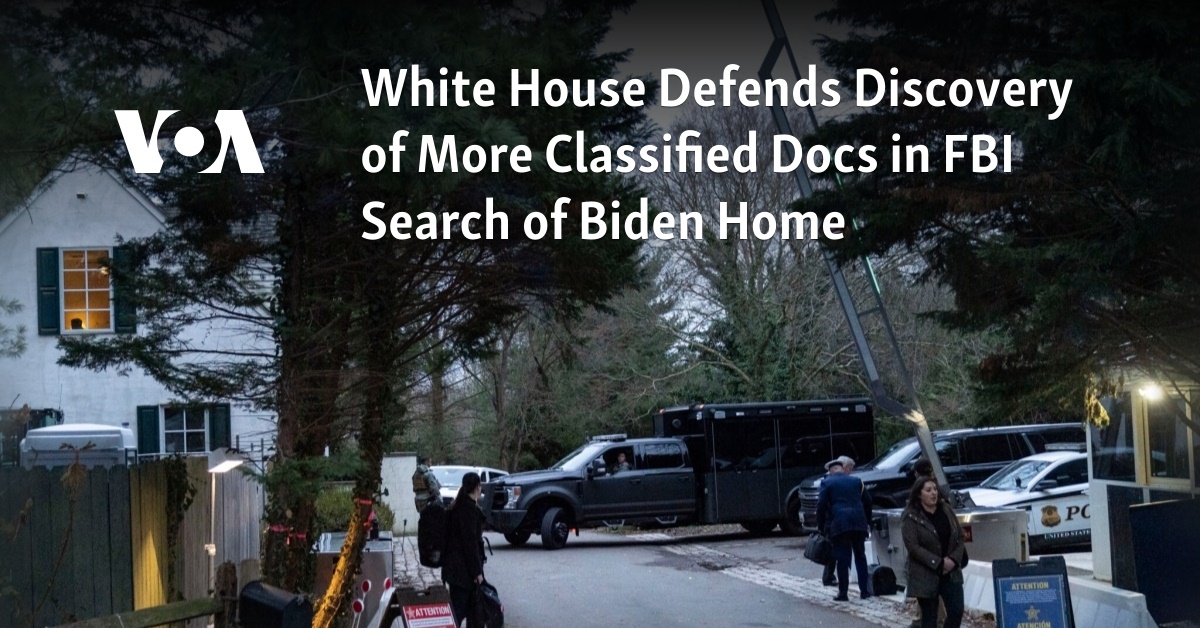 White House Defends Discovery of More Classified Docs in FBI Search of ...