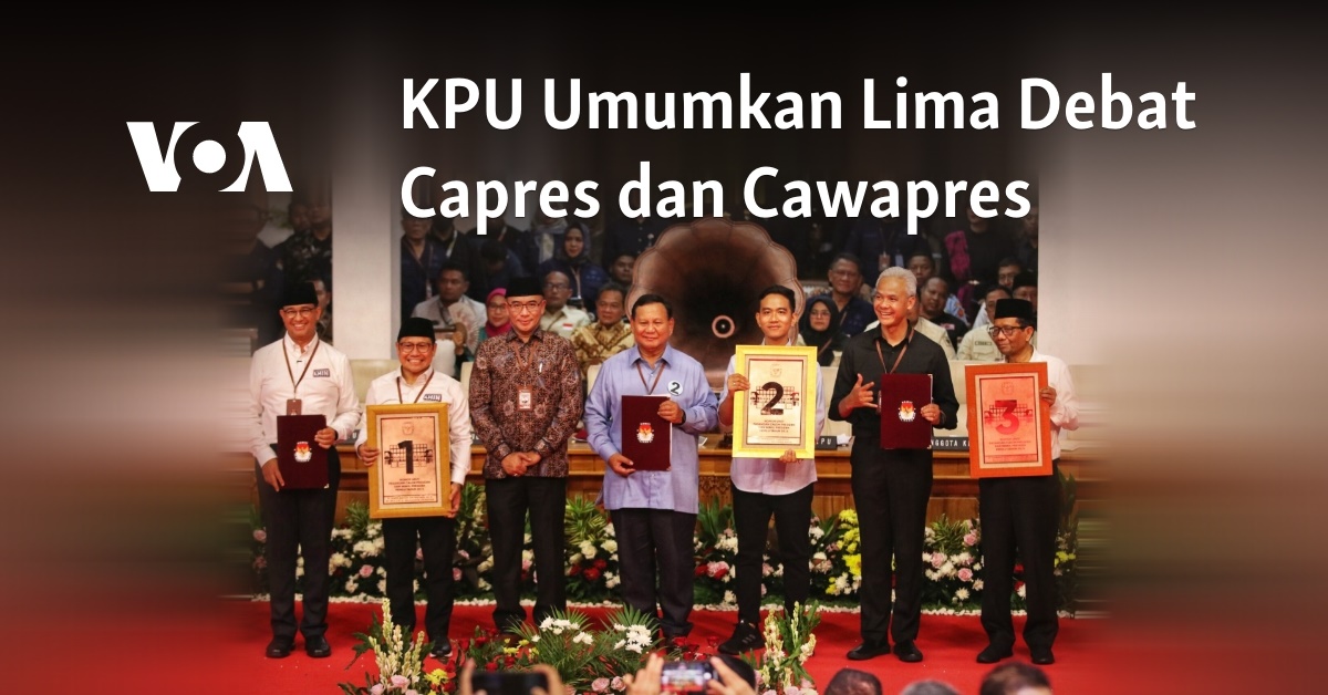 KPU Umumkan Lima Debat Capres dan Cawapres