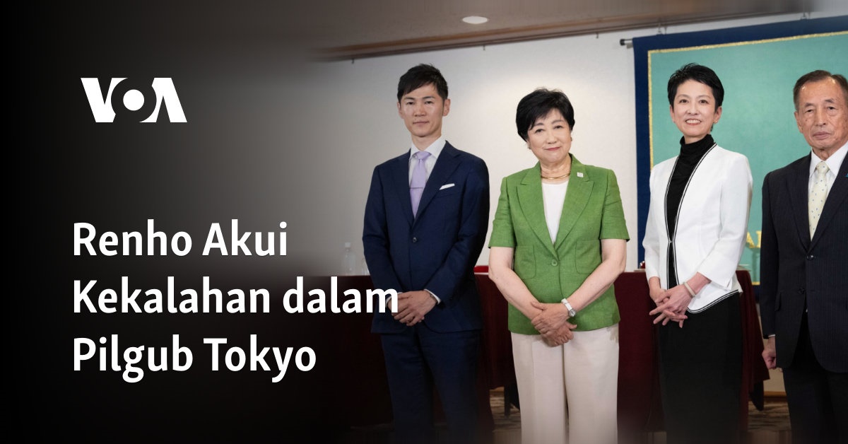 Renho Akui Kekalahan dalam Pilgub Tokyo