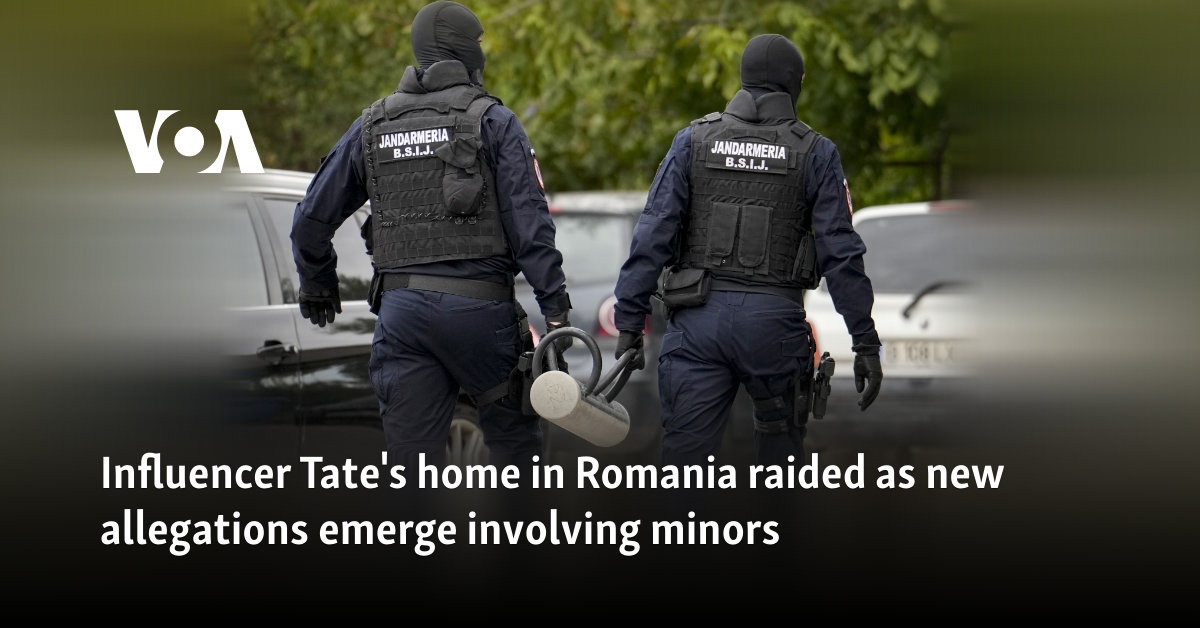 Influencer Tate's home in Romania raided as new allegations emerge ...