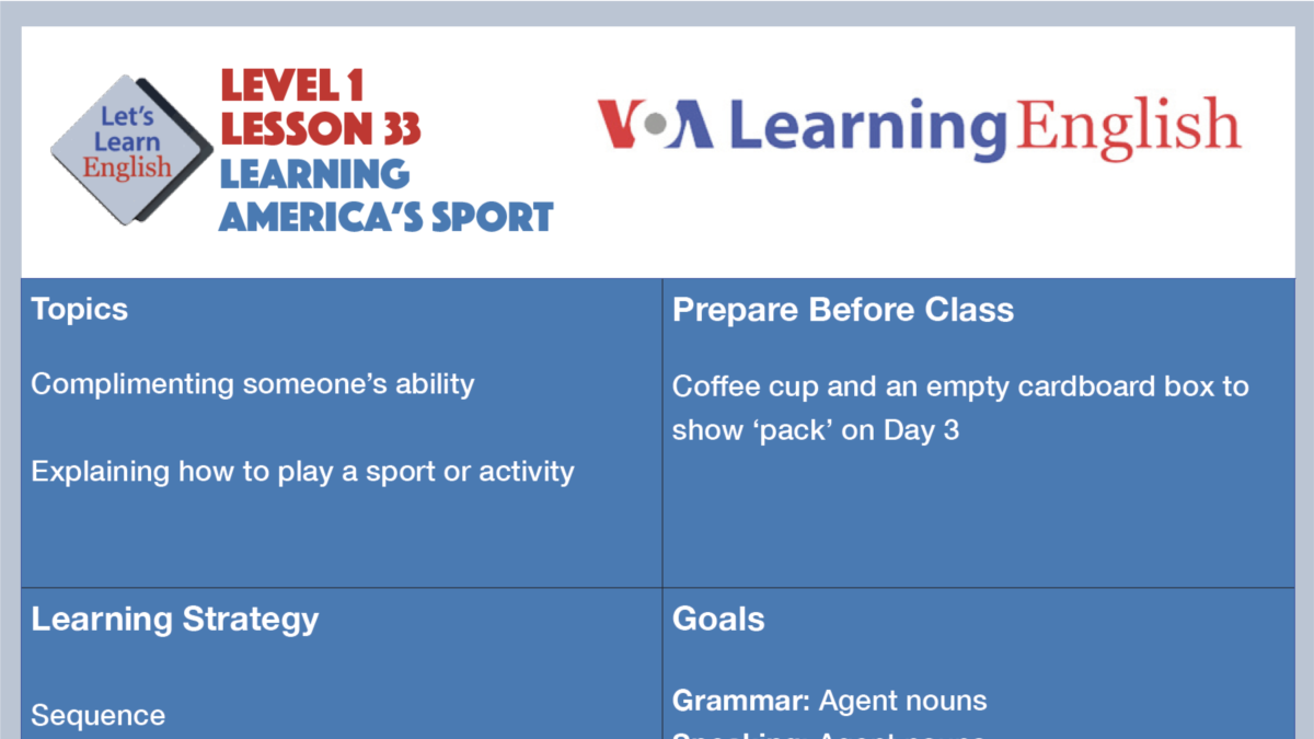 Let's Learn English - Level 1 - Lesson 33