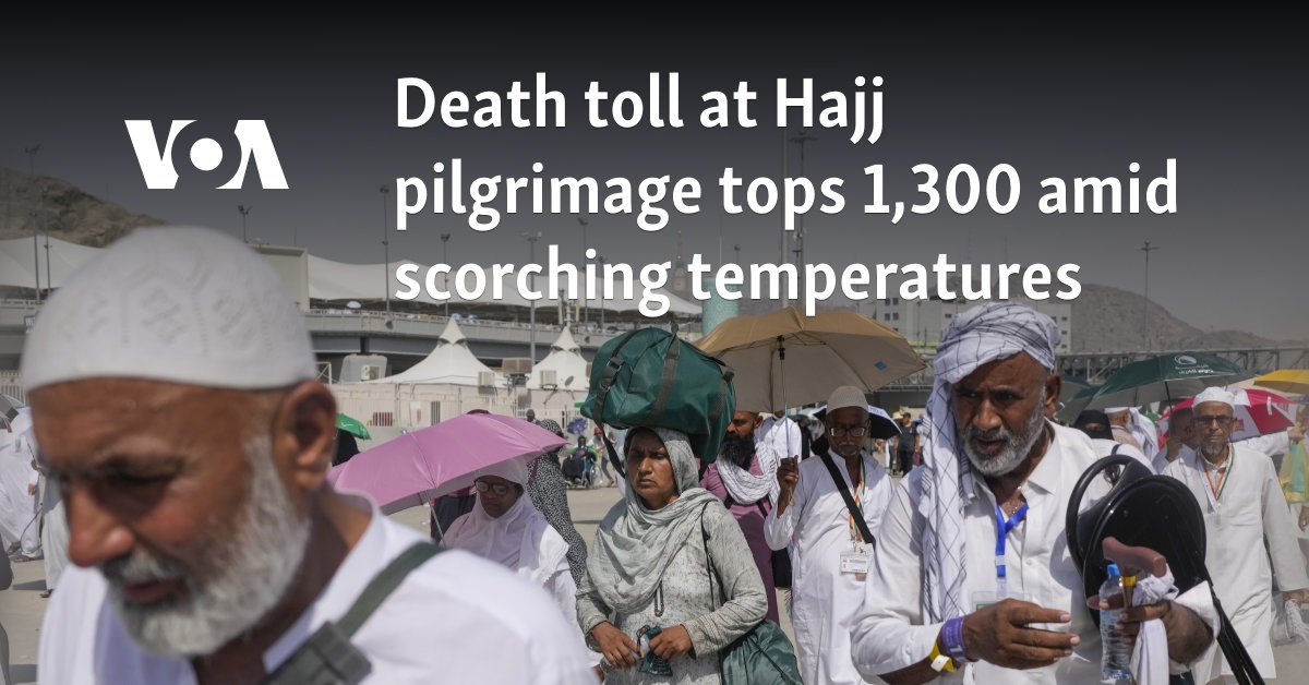 Death toll at Hajj pilgrimage tops 1,300 amid scorching temperatures