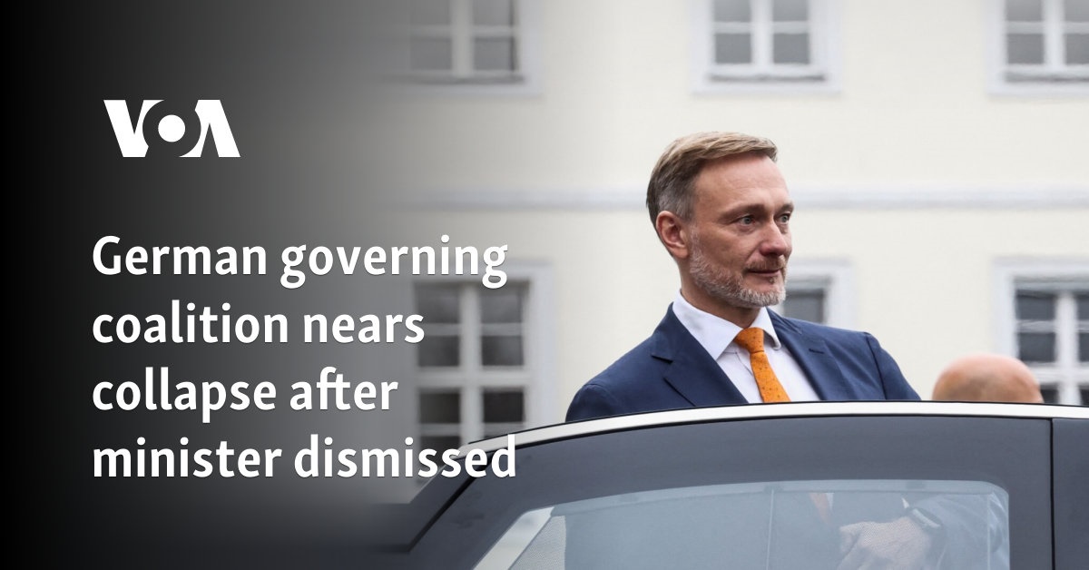 German governing coalition nears collapse after minister dismissed