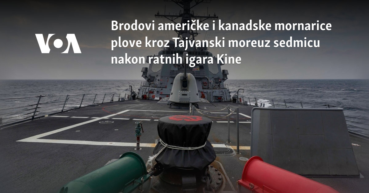 Brodovi američke i kanadske mornarice plove kroz Tajvanski moreuz ...