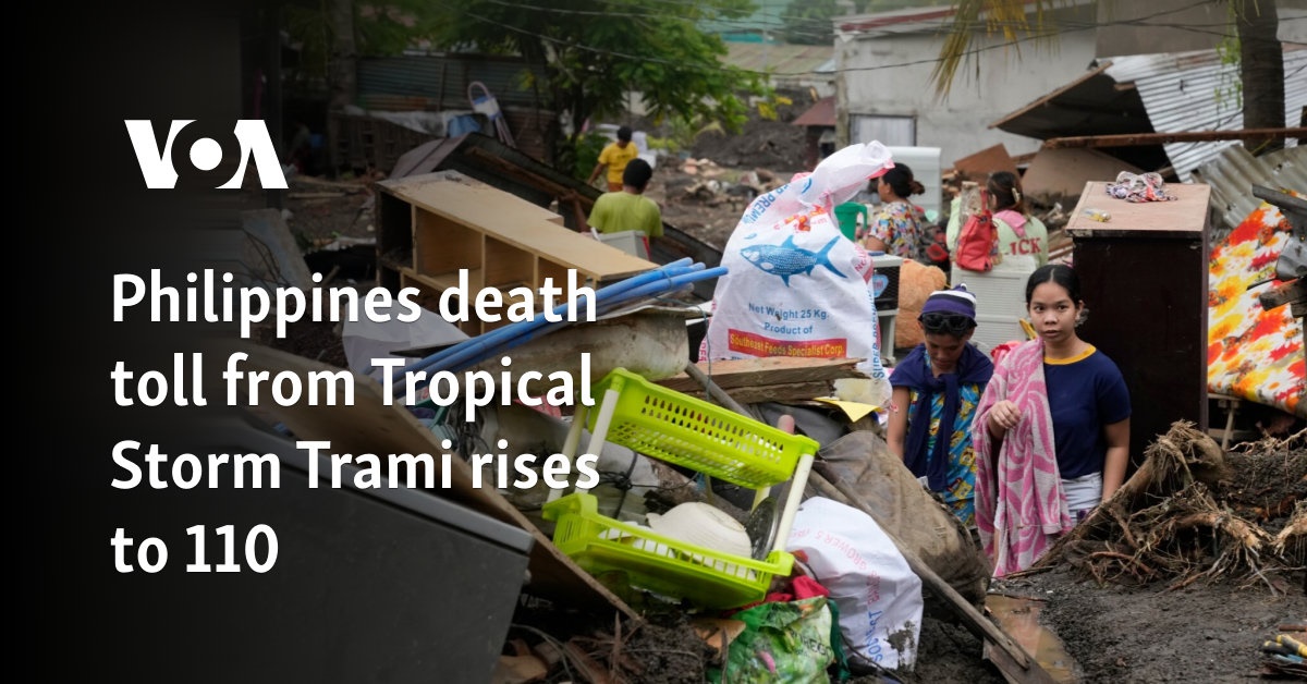 Philippines death toll from Tropical Storm Trami rises to 110