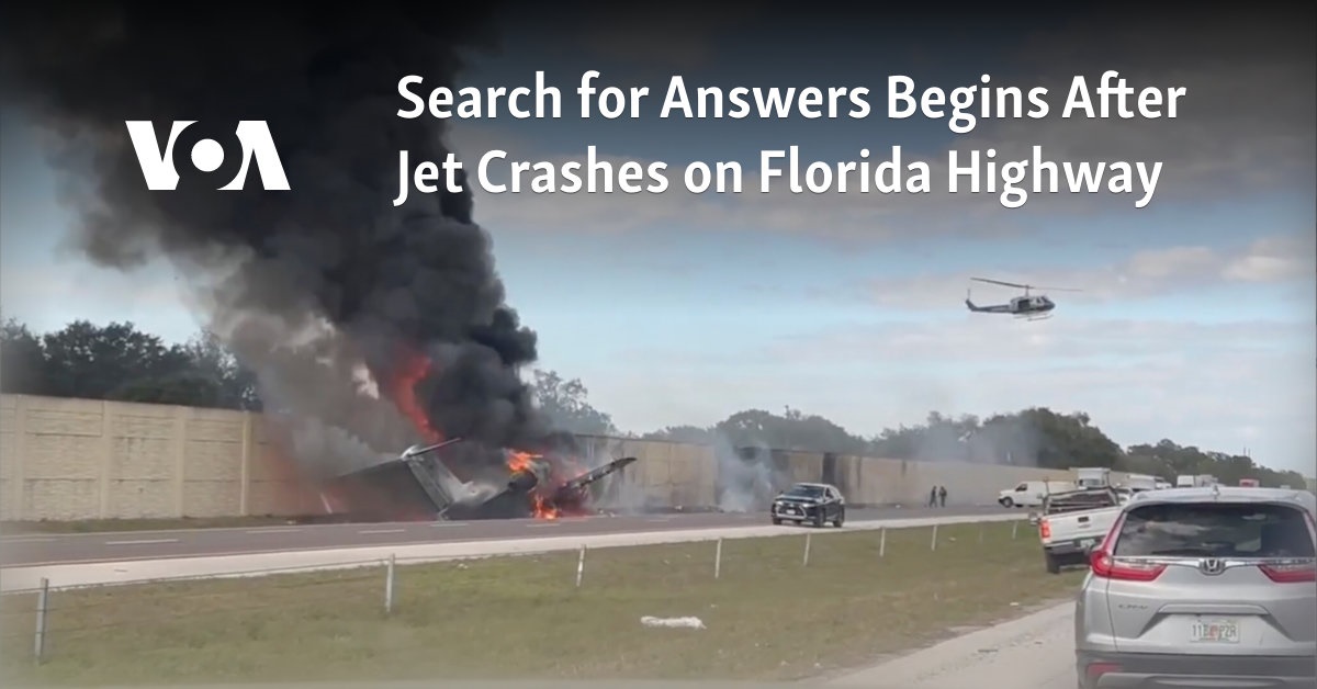 Search for Answers Begins After Jet Crashes on Florida Highway