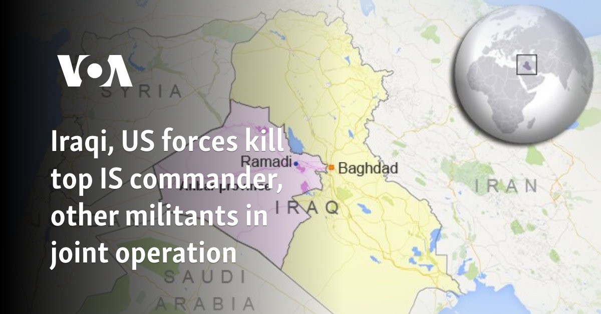 Iraqi, US forces kill top IS commander, other militants in joint operation