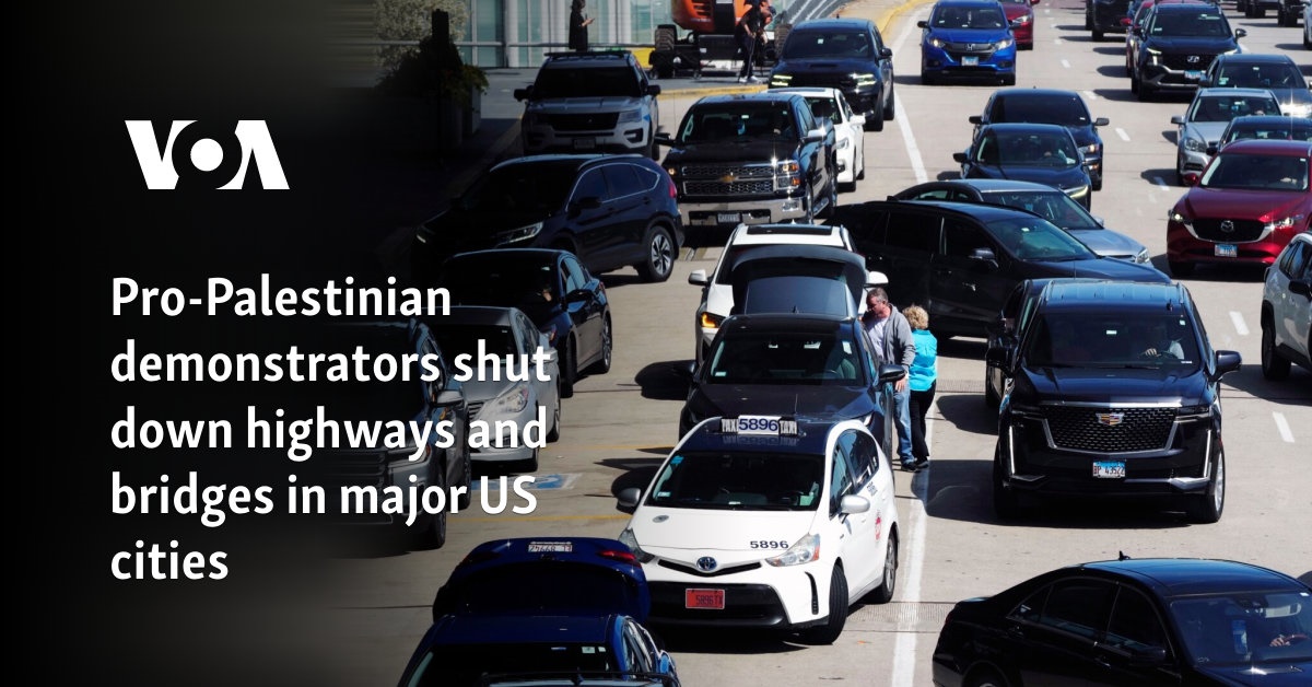 Pro-Palestinian demonstrators shut down highways and bridges in major ...