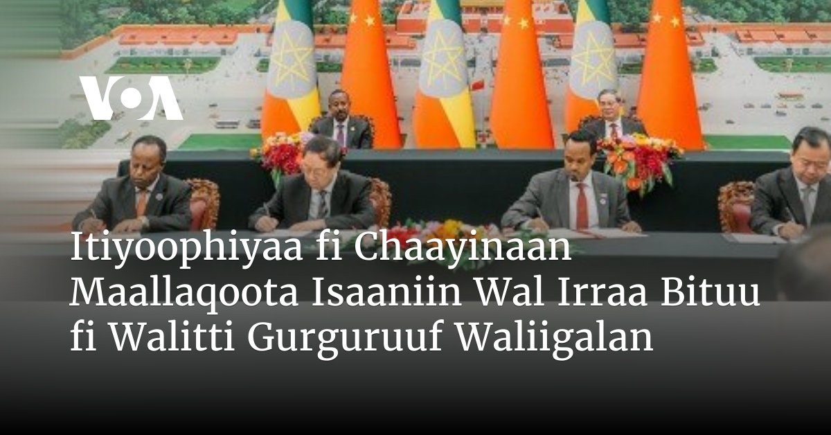 Itiyoophiyaa fi Chaayinaan Maallaqoota Isaaniin Wal Irraa Bituu fi ...