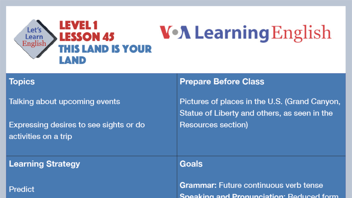 Let's Learn English - Level 1 - Lesson 45