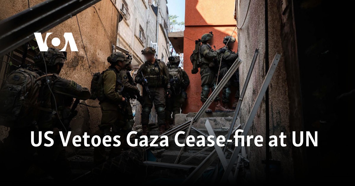 US Vetoes Gaza Cease-Fire at UN