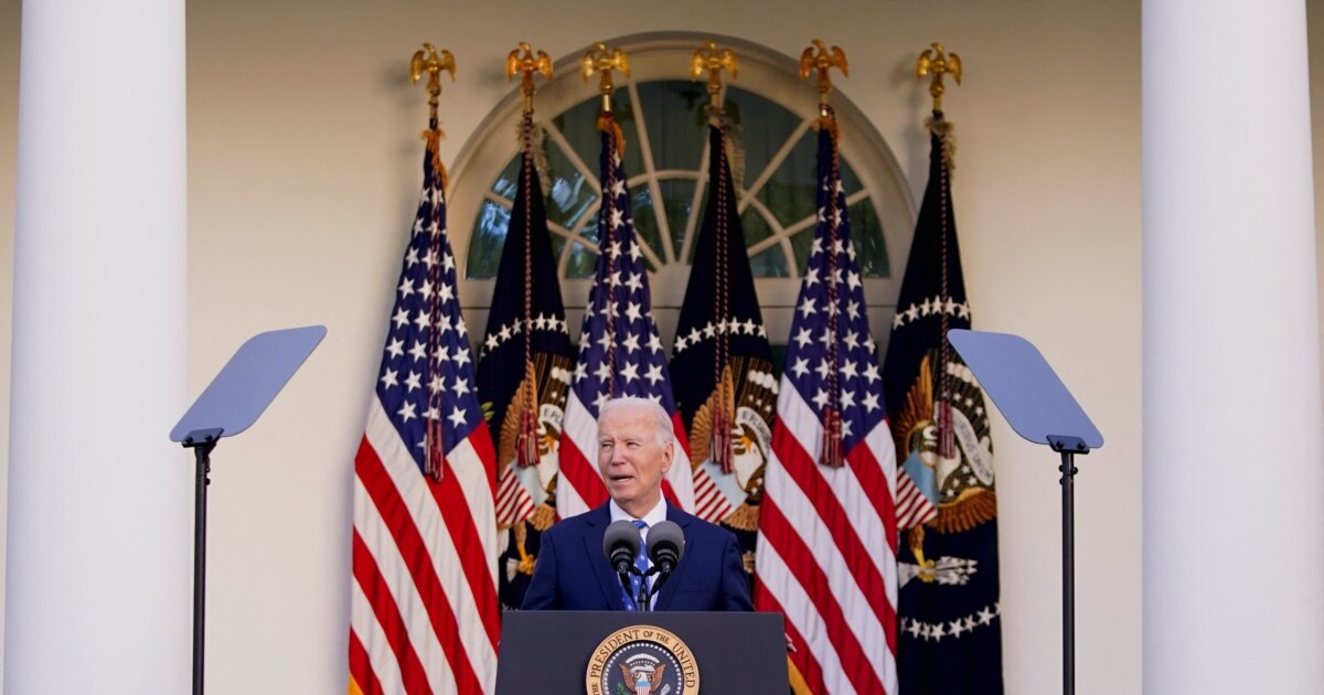 El Presidente De Eeuu Joe Biden Anuncia Desde La Casa Blanca Un Cese
