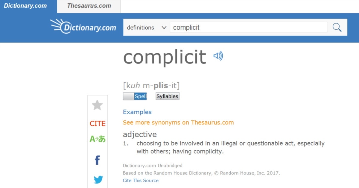 Dictionary.com Chooses 'Complicit' as Its Word of the Year