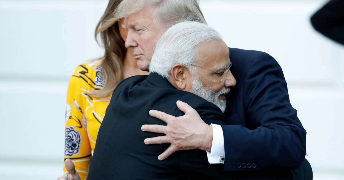 Modi Meets Trump with His Usual Greeting - Bear Hugs