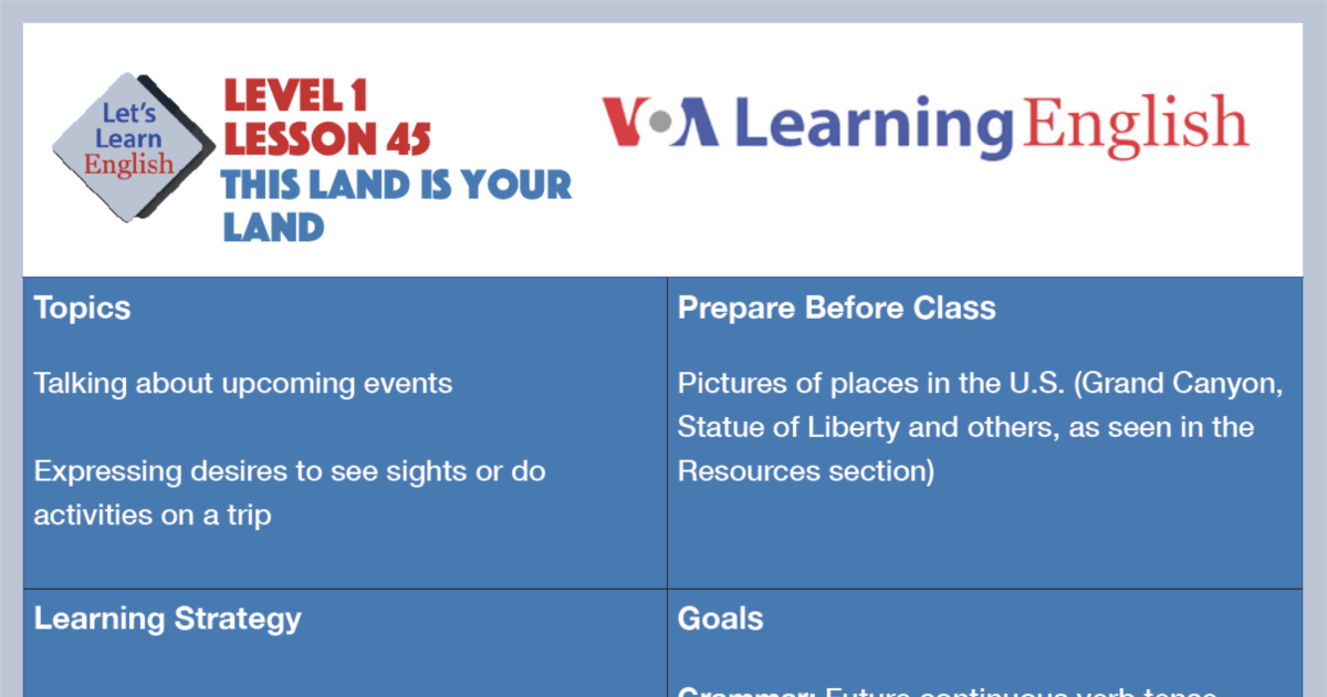 Let's Learn English - Level 1 - Lesson 45