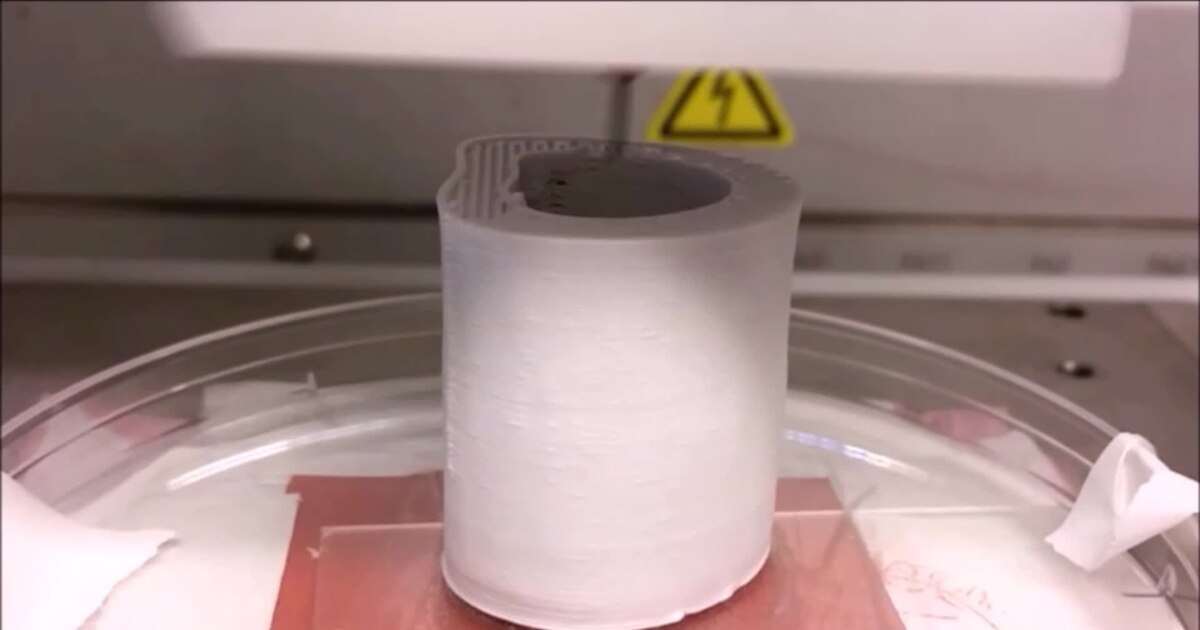 Hyperelastic Bone Being 3-D-printed Into Forms, Absorbing Liquid ...